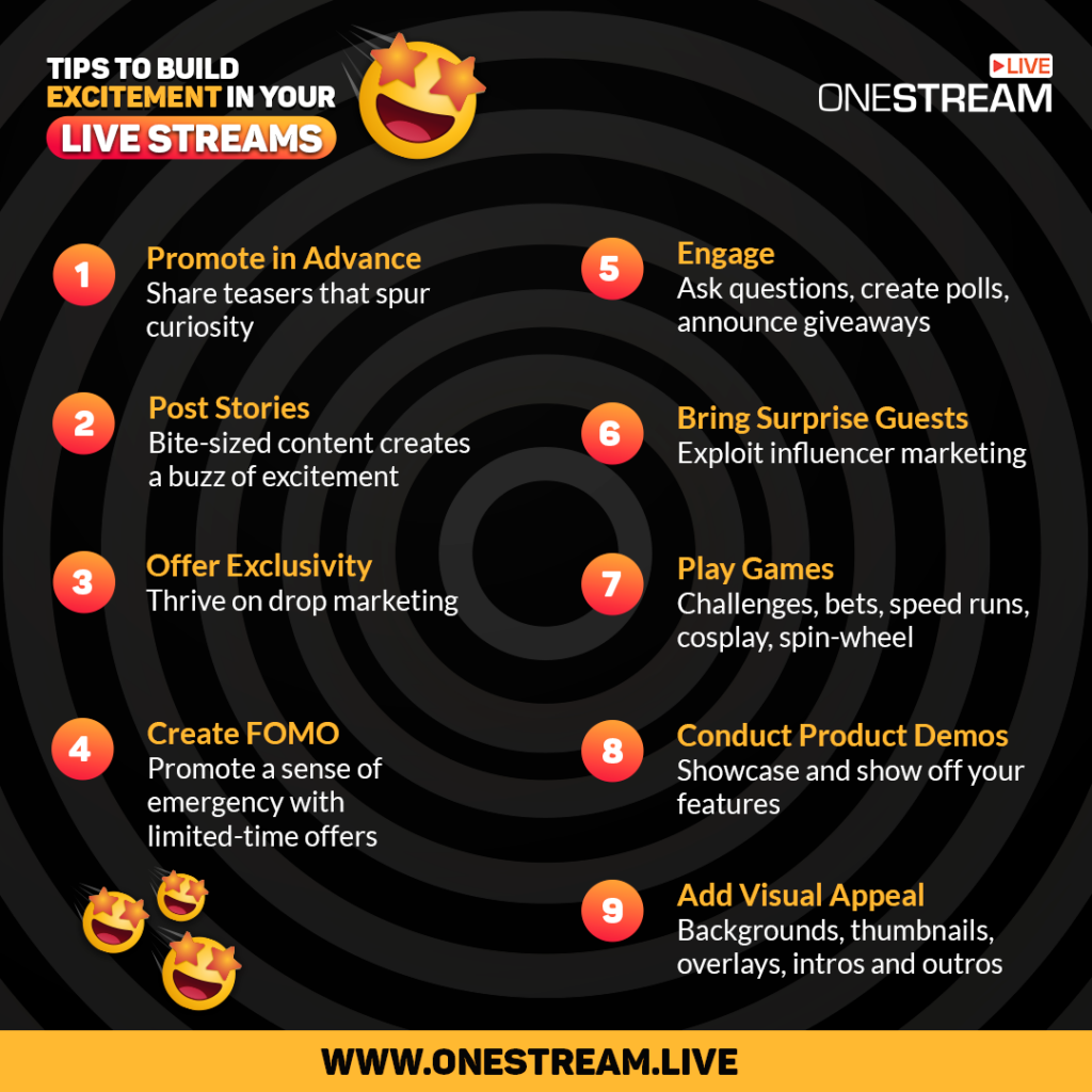 Build Excitement in your Live Streams: Tips and Tricks