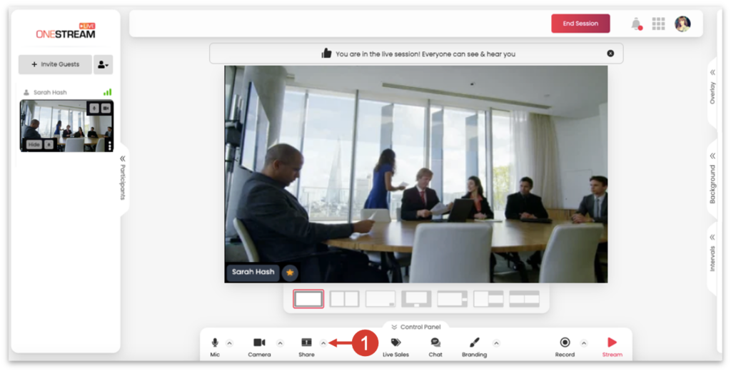 How to Screen Share with OneStream Studio