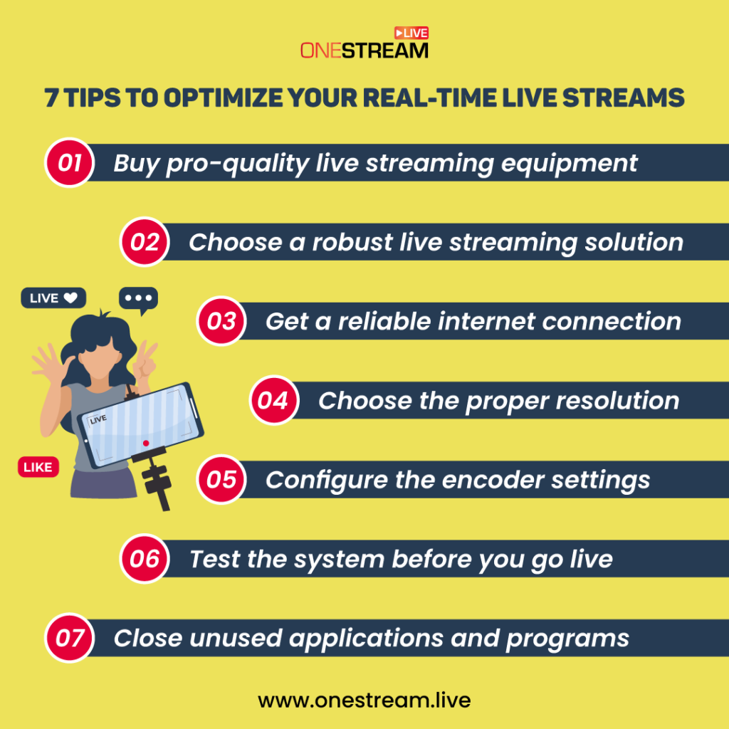 7 Tips to Optimize your Real-Time Live Streams