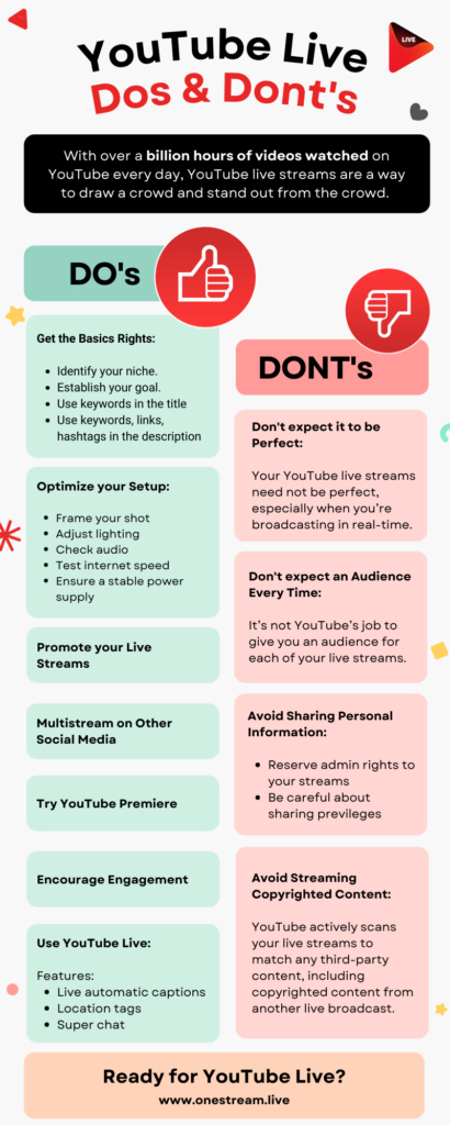 YouTube Live Streaming - Do's & Don'ts | OneStream Live