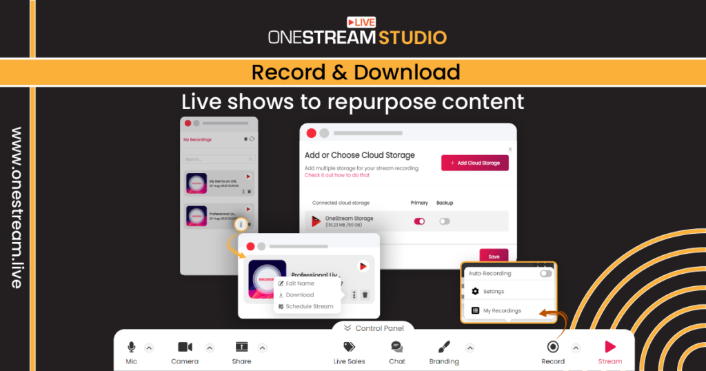 Record Live Streams to Restream Later